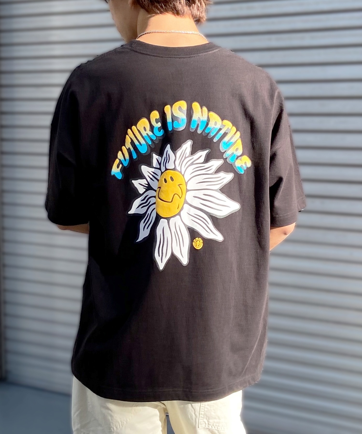 ELEMENT エレメント メンズ 半袖 Tシャツ バックプリント オーバーサイズ クルーネック アーチロゴ フラワーモチーフ BE021-240 ショートスリーブ｜ムラサキスポーツオンライン ...