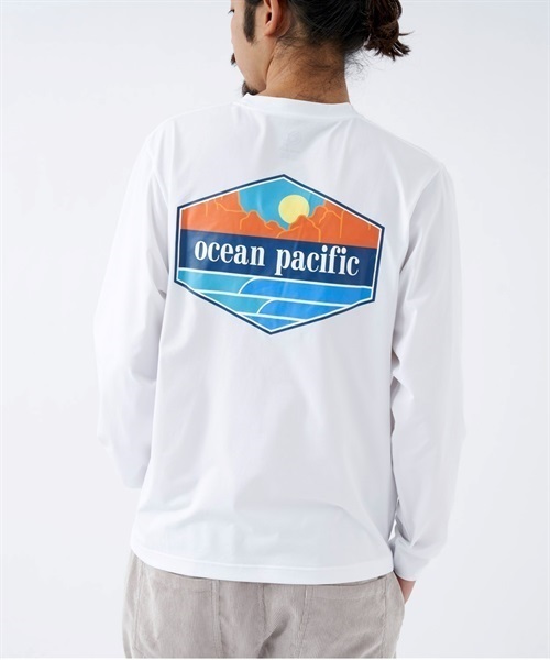 【マトメガイ対象】OP オーシャンパシフィック 512469 メンズ ラッシュガード UVカット 長袖 バックプリント 水陸両用 ...