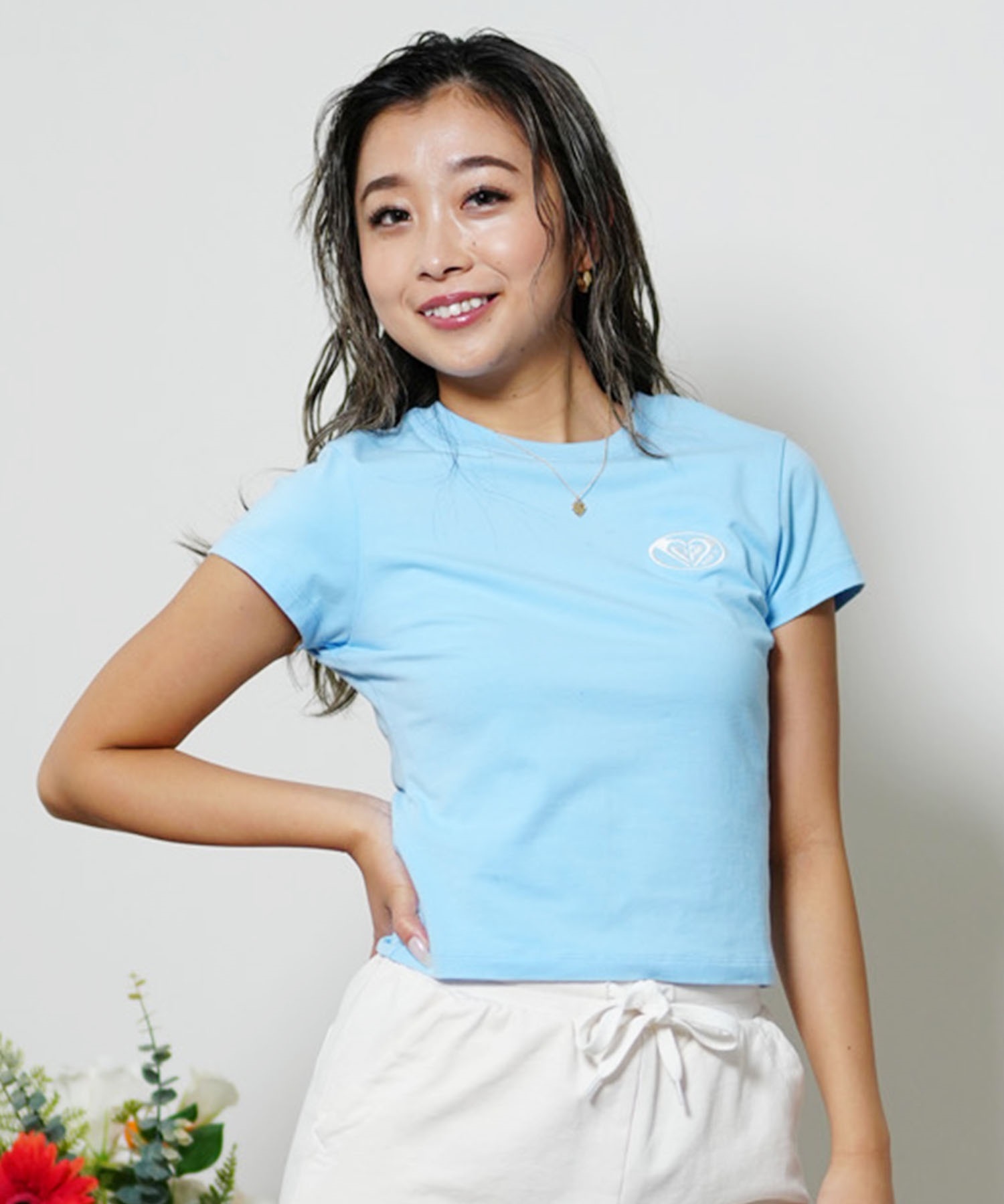 ROXY ロキシー PLANET RING TEE プラネットリング Tシャツ レディース クロップド丈 ワンポイント RST241074 ショートスリーブ｜ムラサキスポーツオンラインショップ 通販