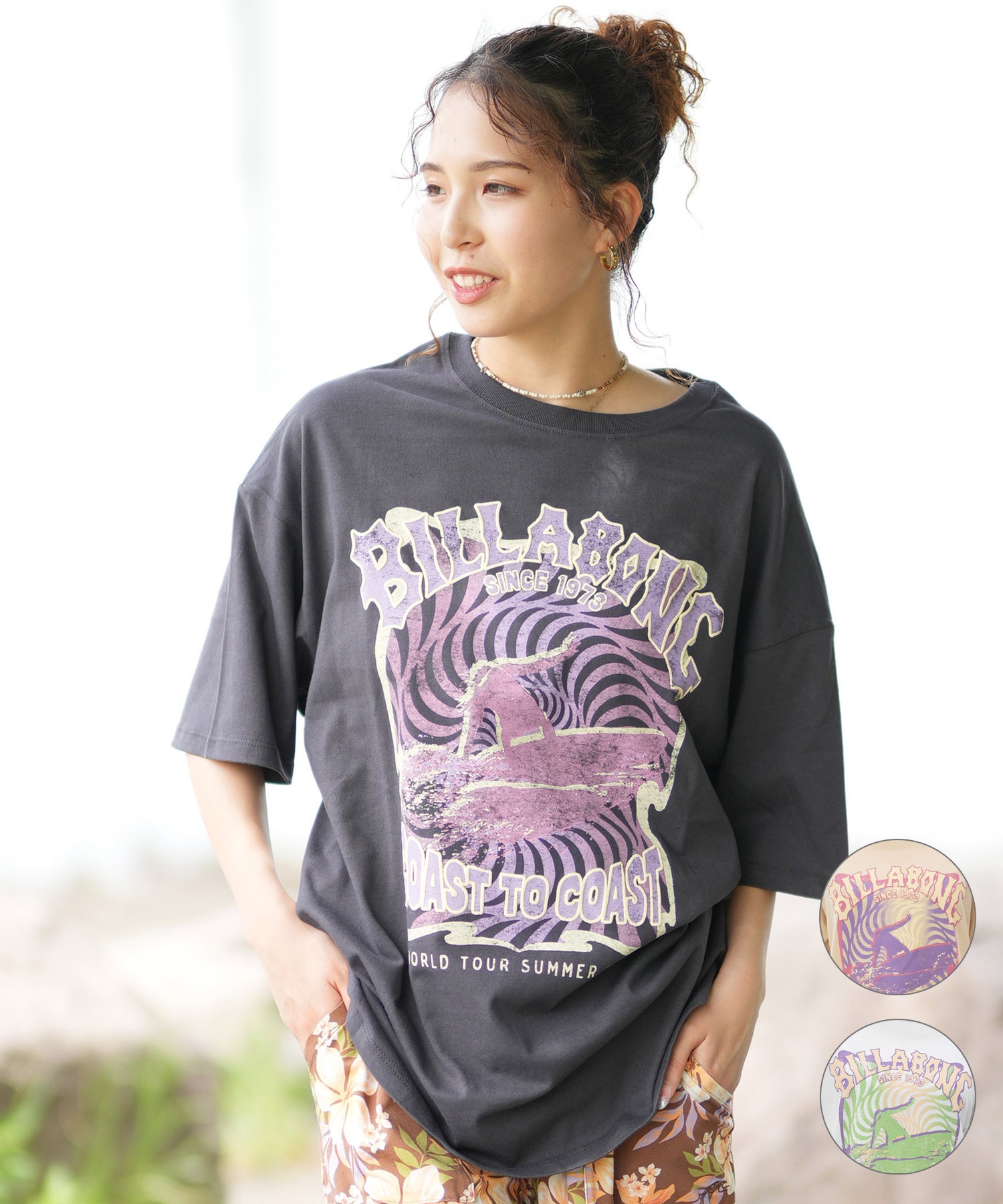 BILLABONG ビラボン レディース Tシャツ 半袖 フロントプリント BILLABONG ビラボン レディース Tシャツ 半袖 フロントプリント