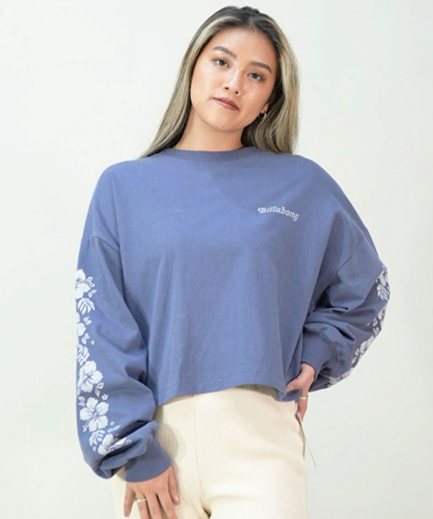 【マトメガイ対象】BILLABONG/ビラボン SLV FLOWER LS TEE ムラサキスポーツ限定 BE013-054 ロングスリーブ ...