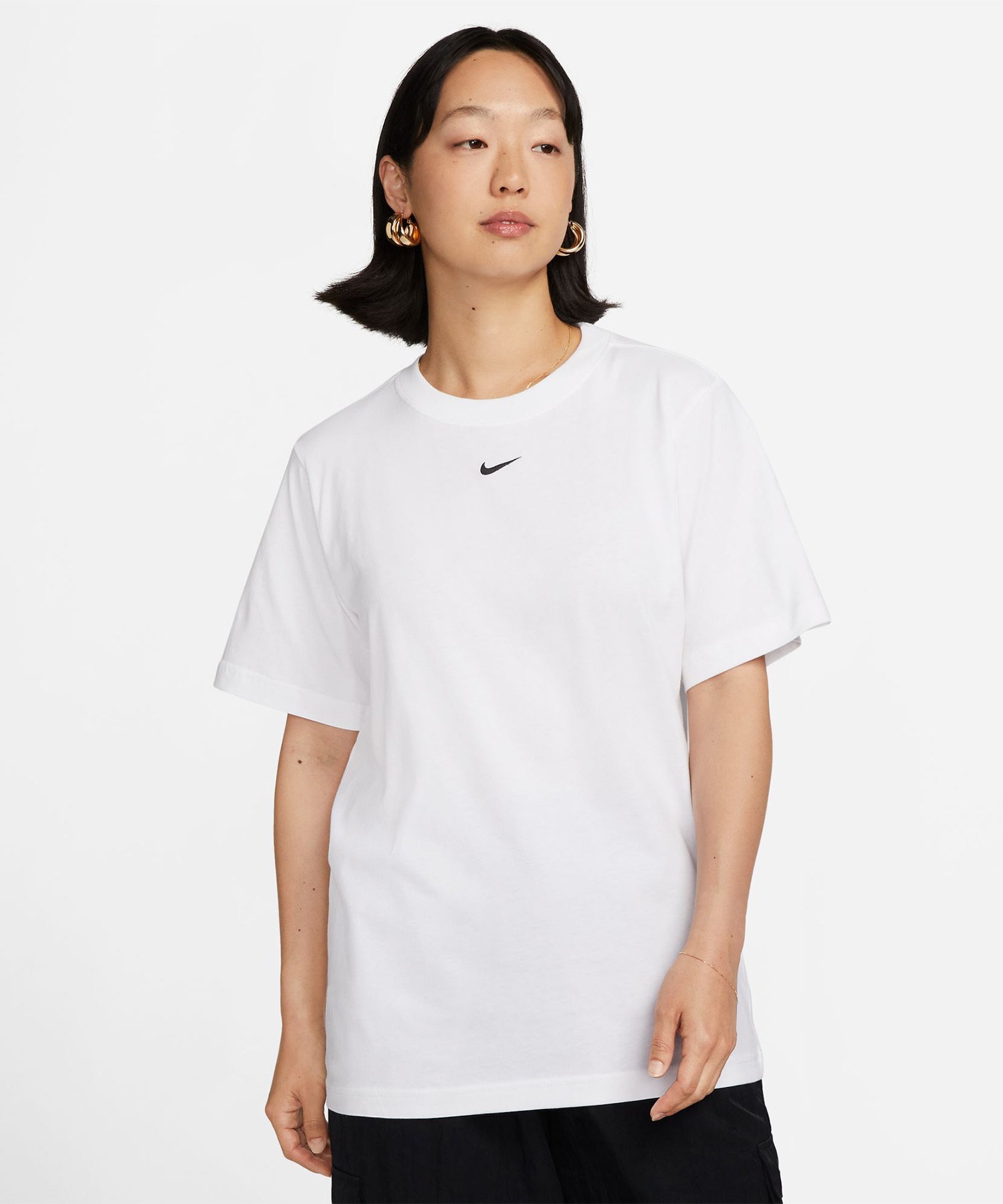 NIKE ナイキ 半袖 Tシャツ レディース ワンポイント スウッシュ ロゴ FD4150-100 ショートスリーブ｜ムラサキスポーツ ...