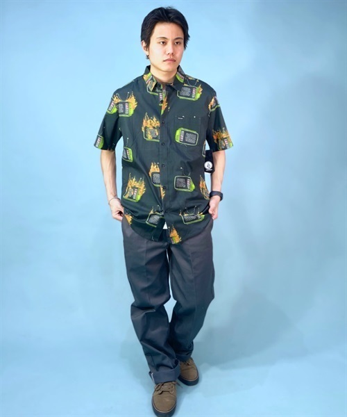 VOLCOM ボルコム FEATURED ARTIST JUSTIN HAGER WOVEN SHORT SLEEVE SHIRT ...