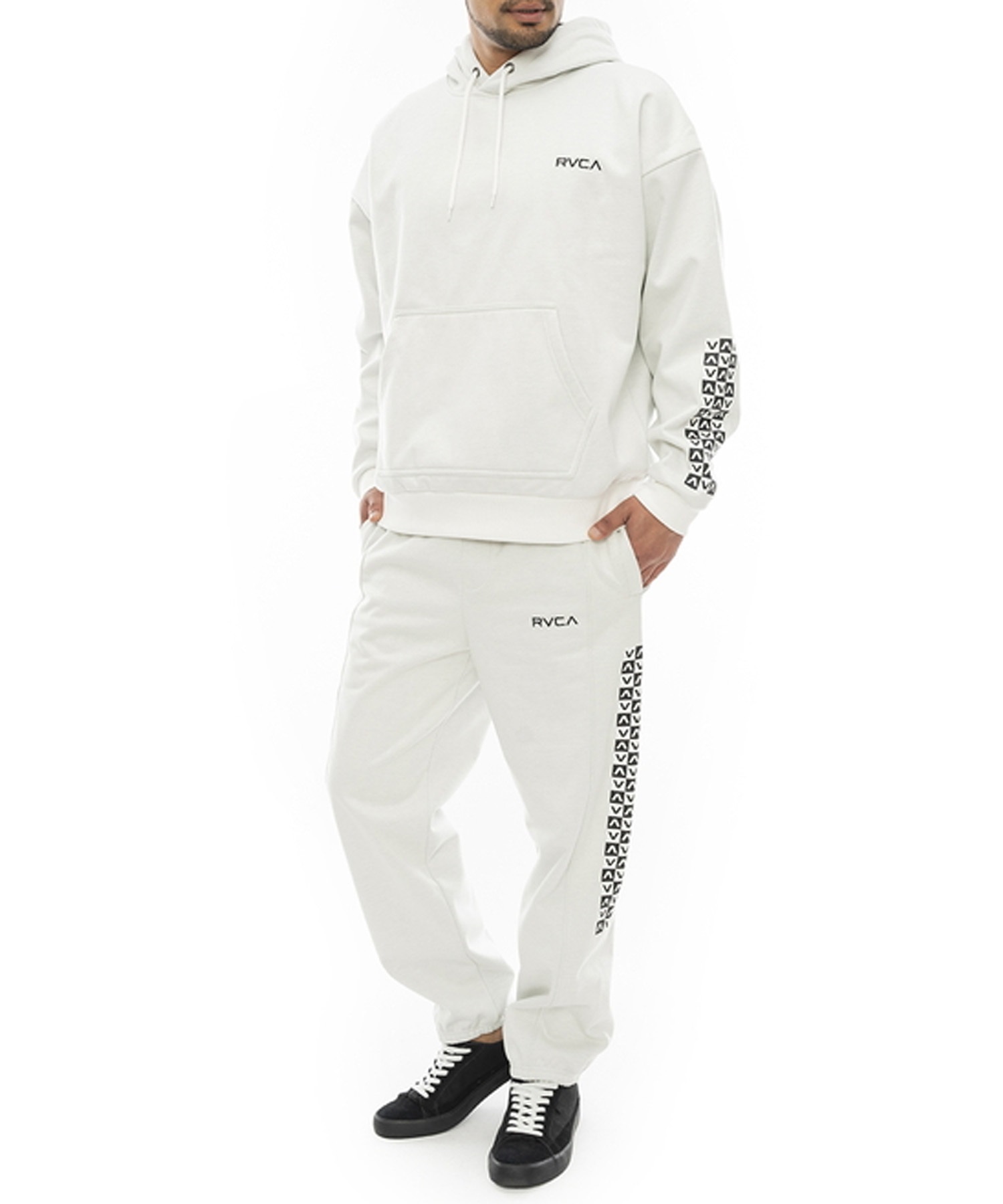 【マトメガイ対象】RVCA/ルーカ CHECKER SWEAT PANTS メンズ スウェットパンツ チェッカーフラッグ柄 市松模様 防風 ...