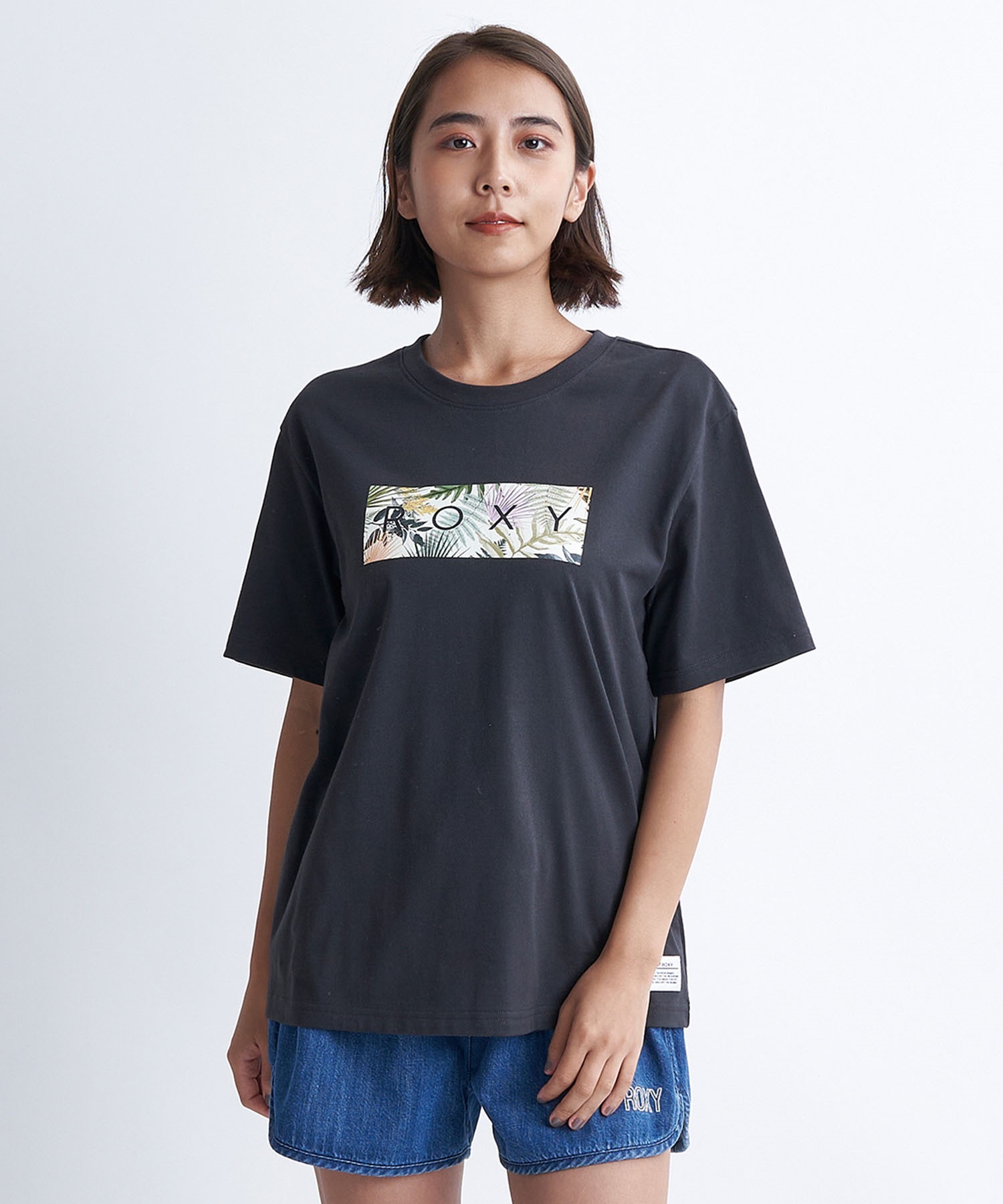 ROXY ロキシー シンプリーボタニカルティーシャツ レディース 半袖 Tシャツ クルーネック RST241075 ショートスリーブ｜ムラサキ ...