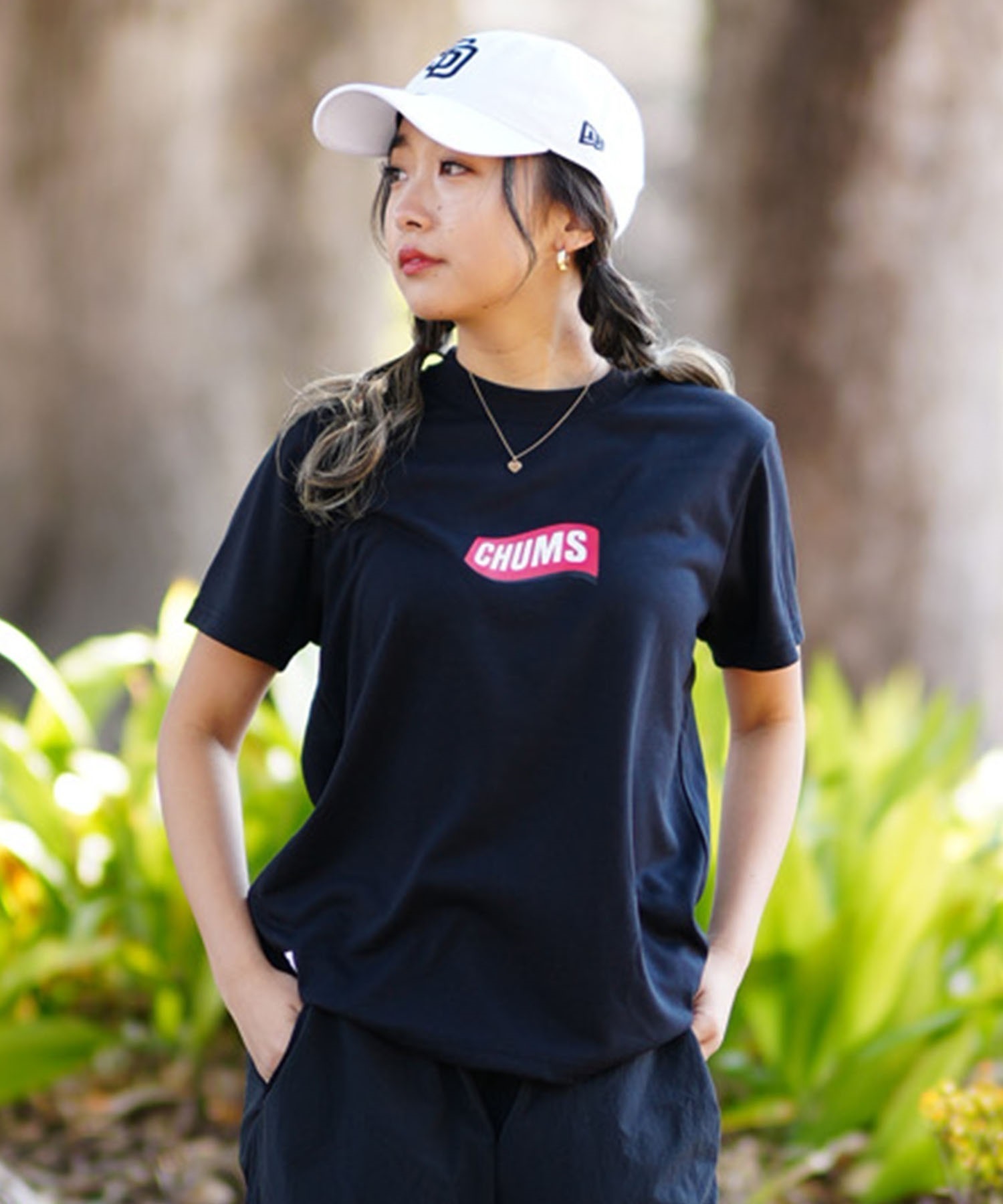 【マトメガイ対象】CHUMS チャムス Let's Go out on Holidays! Work Out Dry T レディース 半袖Tシャツ バックプリント CH11-2377 ショート ...