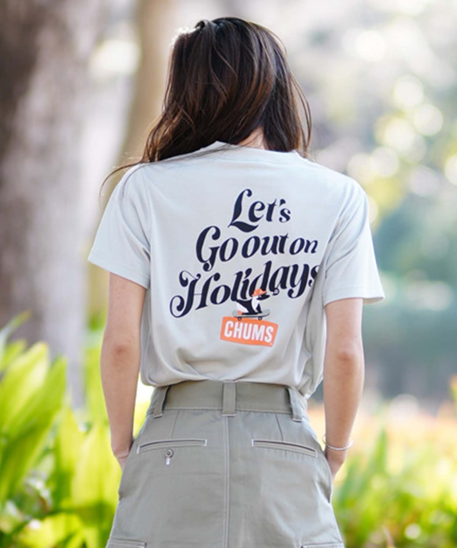 【マトメガイ対象】CHUMS チャムス Let's Go out on Holidays! Work Out Dry T レディース 半袖Tシャツ バックプリント CH11-2377 ショート ...