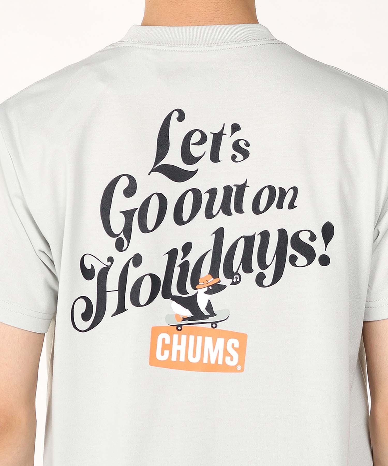 【マトメガイ対象】CHUMS チャムス Let's Go out on Holidays! Work Out Dry T レディース 半袖Tシャツ バックプリント CH11-2377 ショート ...